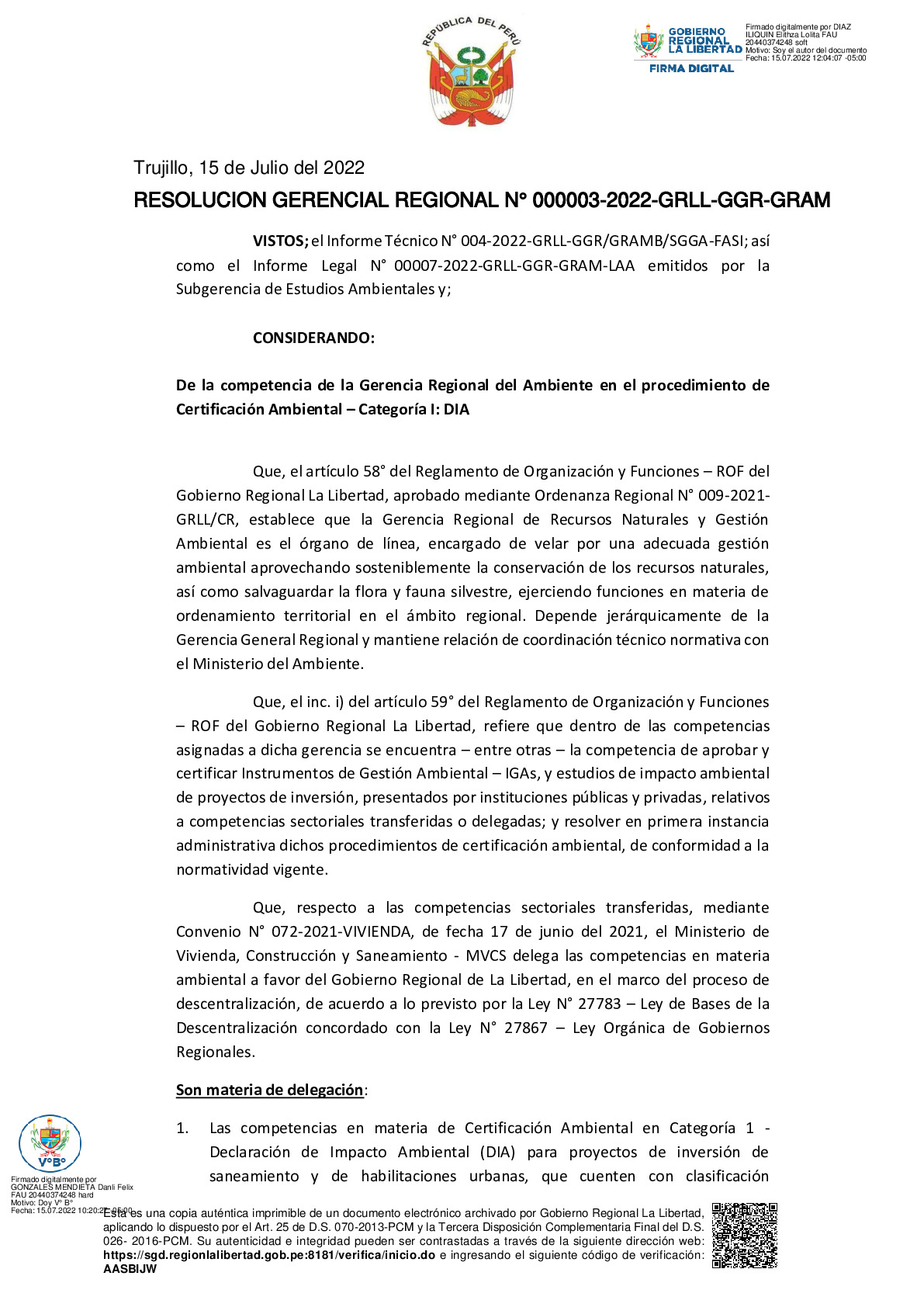 RESOLUCION GERENCIAL REGIONAL N° 000003-2022-GRLL-GGR-GRAM | SINIA